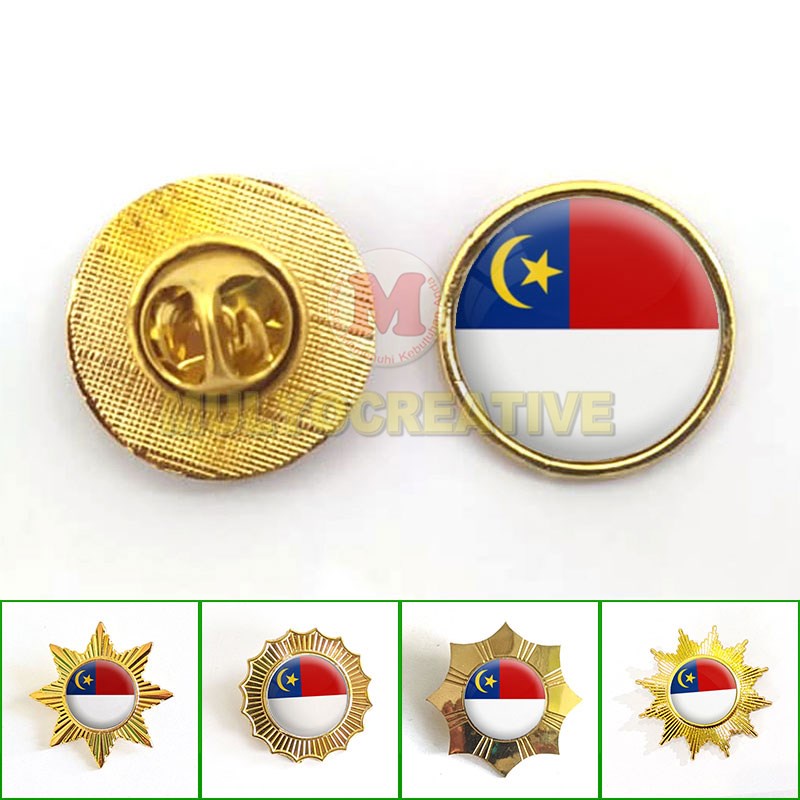 Collar Pin Melaka Malaysia State Flag All Model Brooch Malacca Badge ...