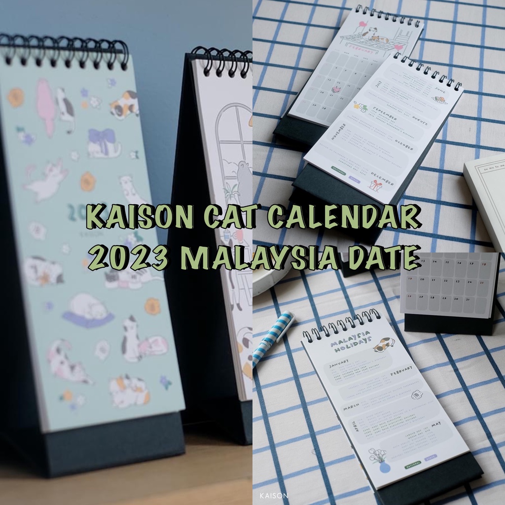 KAISON Calendar No.1 / Cute Cat Cover Table Desk Calendar 2023 ...