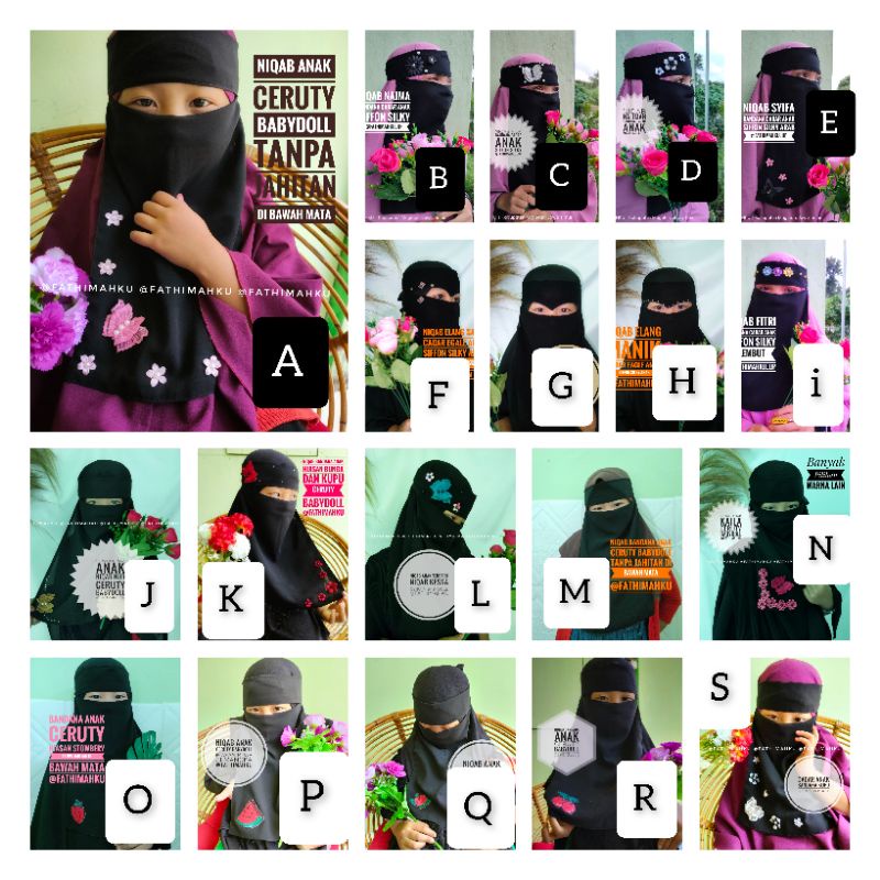Wholesale Children's Niqab Veil Niqab Children's Chiffon Bandana By ...