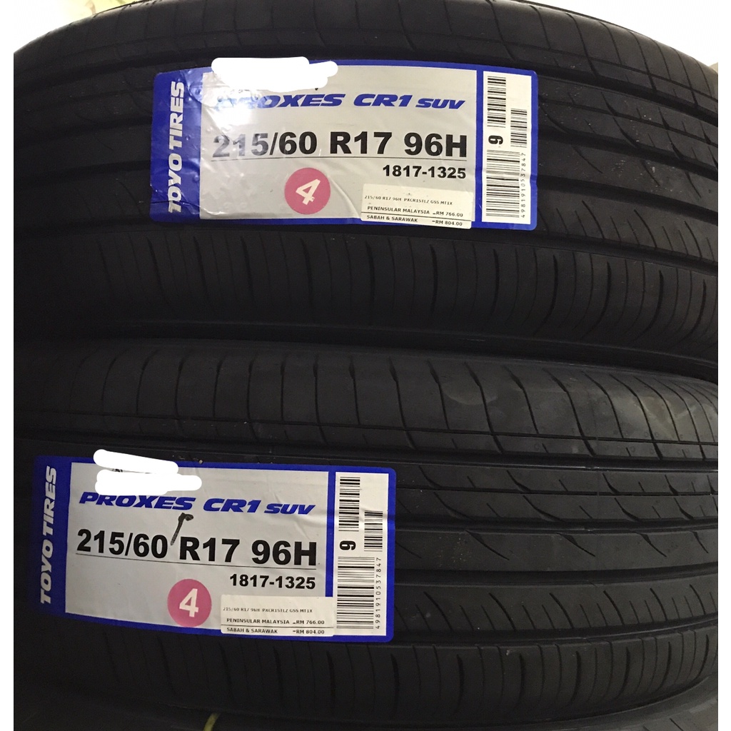 PRE ORDER 215/60R17 215 60 17 TOYO CR1 Car Tyre Tire Kereta Tayar Wheel Rim 17 inch | Shopee ...