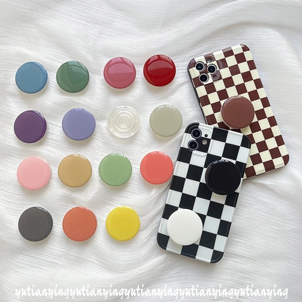 Solid Pure Round Epoxy Airbag Mobile Phone Grips Macaron Candy Color ...