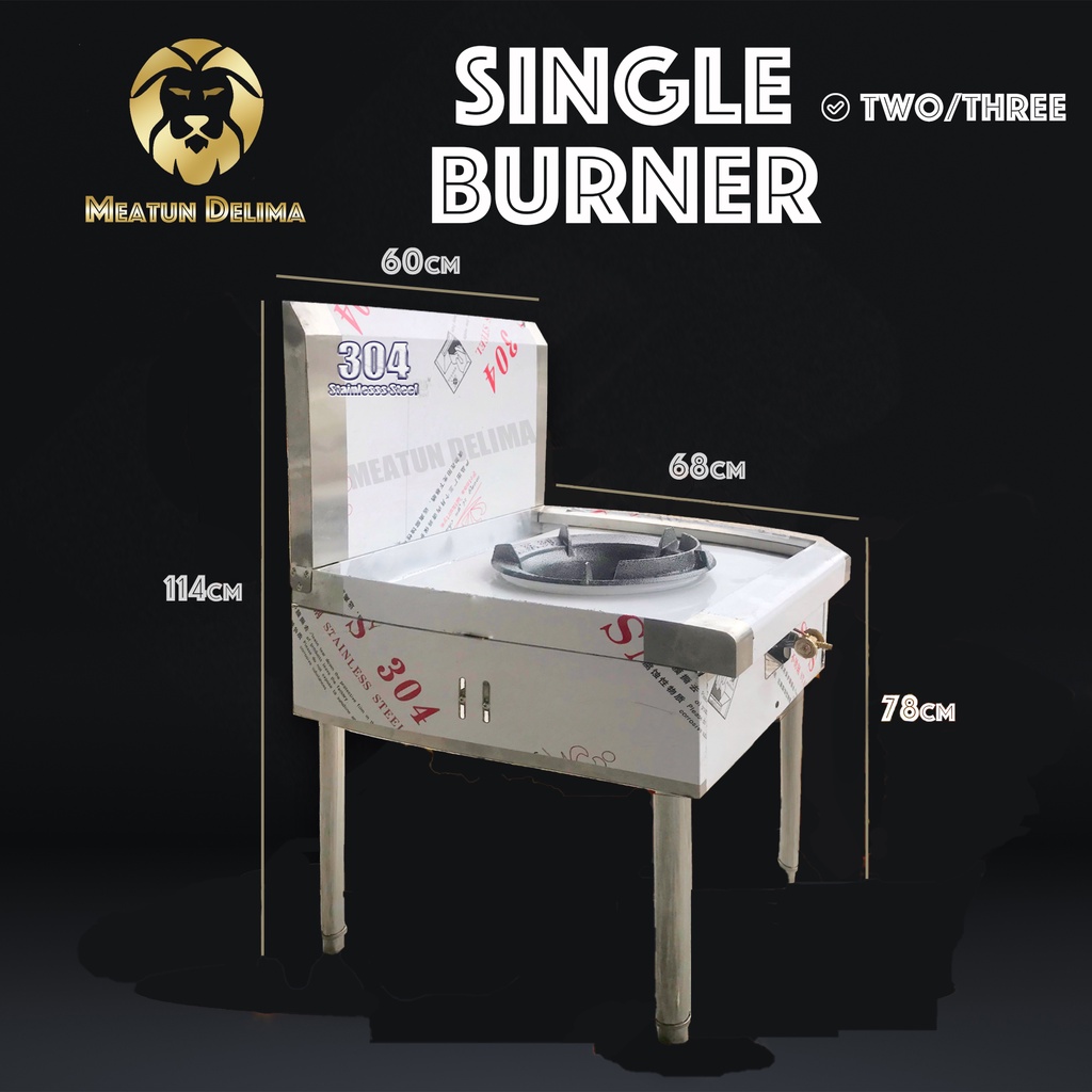 Stainless Steel One Burner Food Court Burner Periuk Gas Stove Kwali ...
