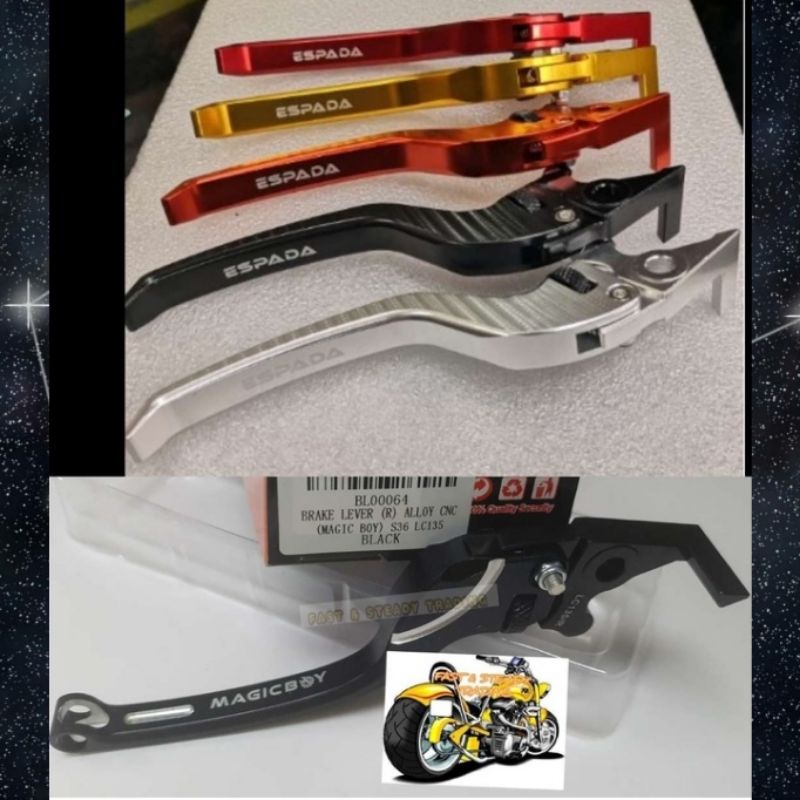 MAGIC BOY/ ESPADA BRAKE LEVER CNC ALLOY S35 (RH) KANAN Y15ZR/ LC135 V1-V6 | Shopee Malaysia