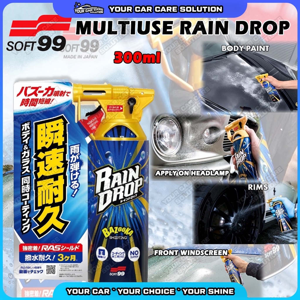 Soft 99 Soft99 Rain Drop 300ml For Plastic & Glass Windscreen Rims ...