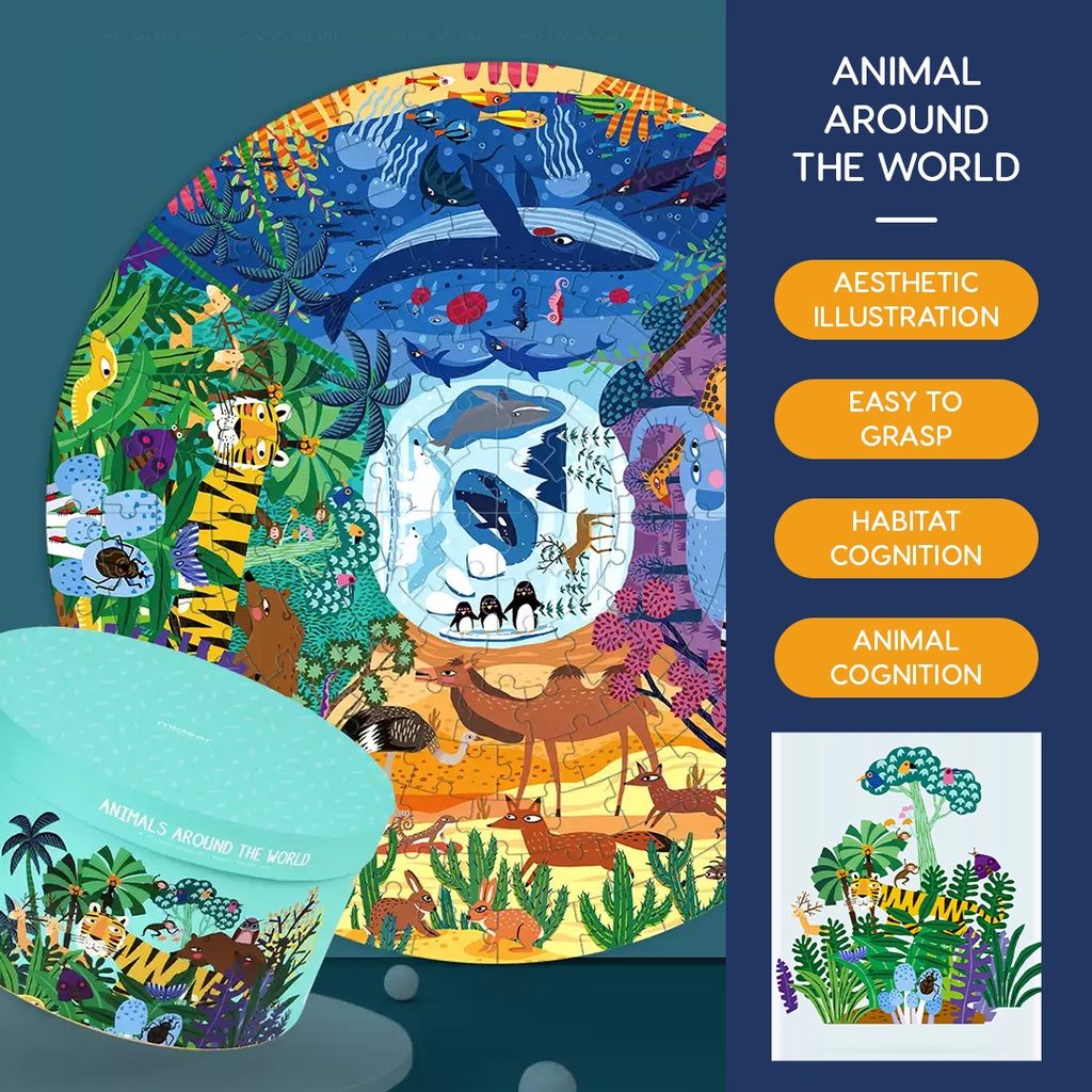 MIDEER Gift Box Puzzle Series-Animal Around The World 150pcs | Susun Suai Gambar CT7016 | Shopee ...