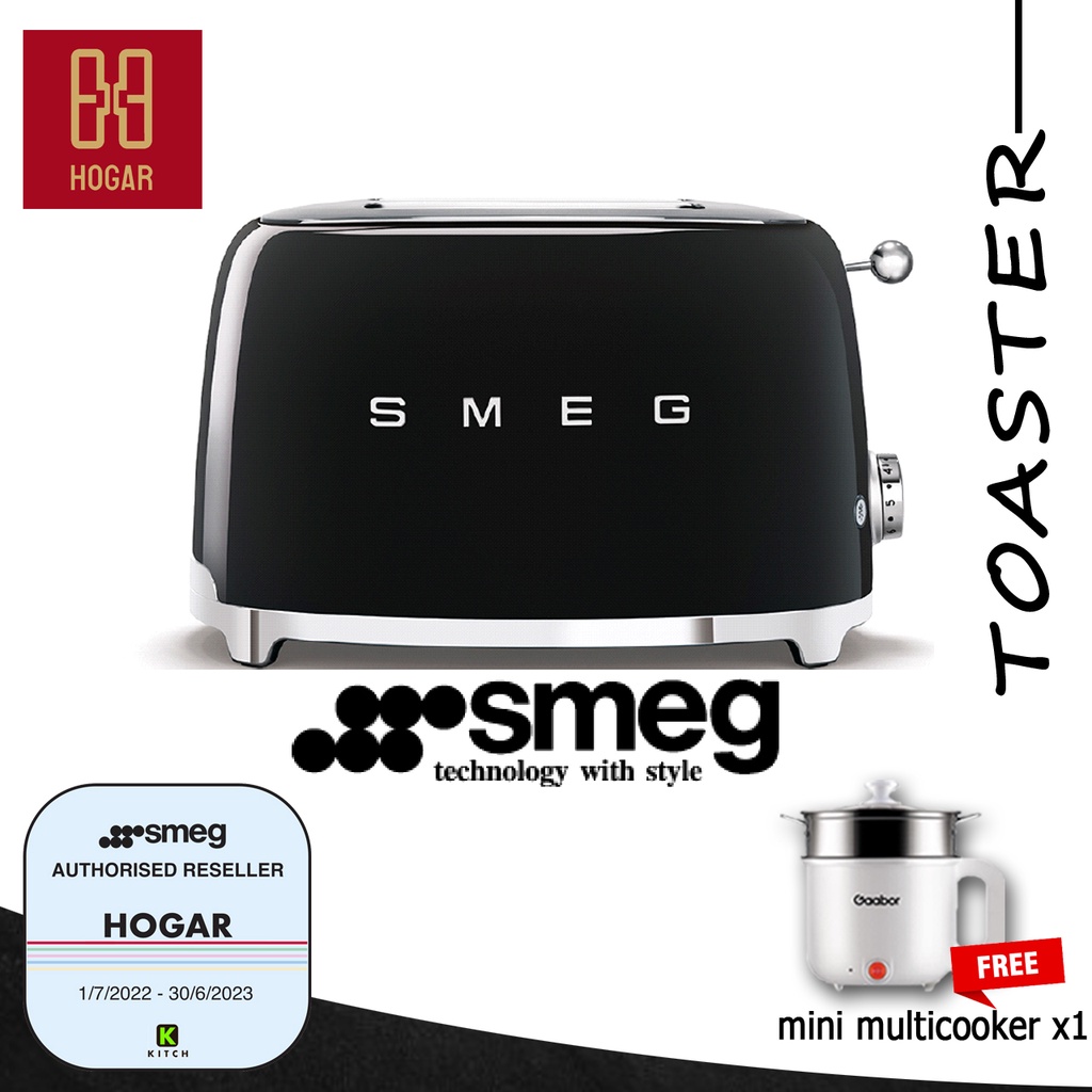 Smeg Toaster BLACK | Bread Toaster| Retro Toaster | Pembakar Roti | 2 ...