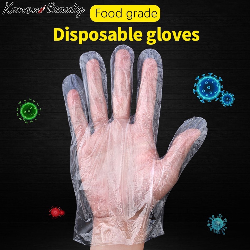 Disposable Hand Glove Clear Plastic (100 Pcs) | Shopee Malaysia
