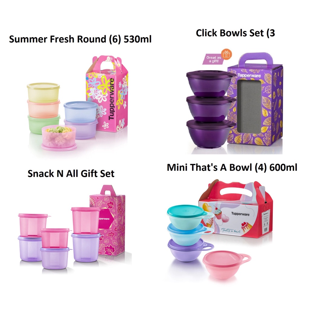 Tupperware Snack N All Gift Set OR Click Bowls 425ml OR Summer Fresh ...