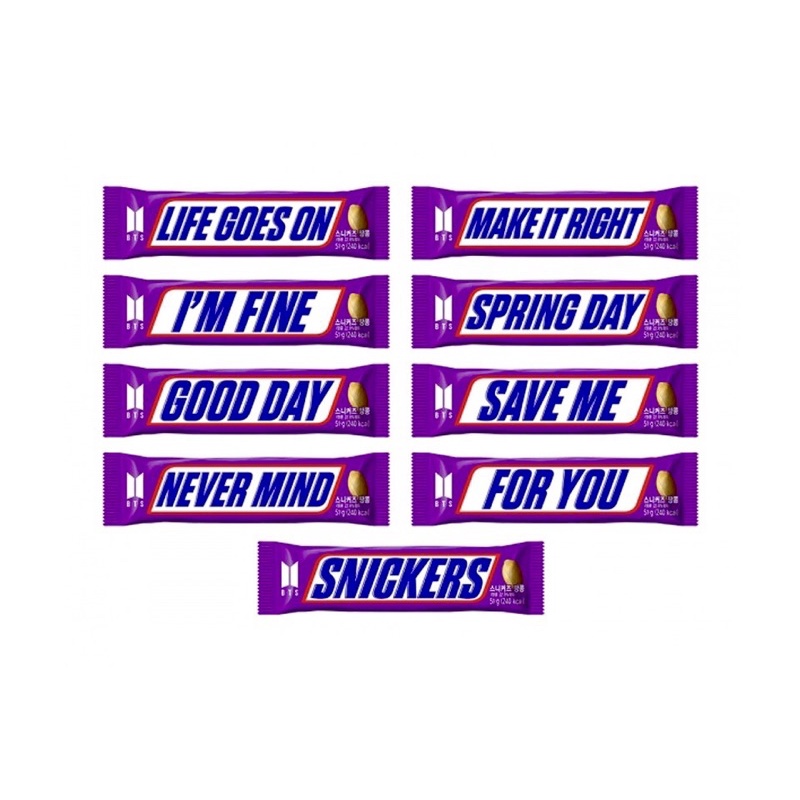 SNICKERS BTS LIMITED EDITION 1 PACK 51G | Shopee Malaysia