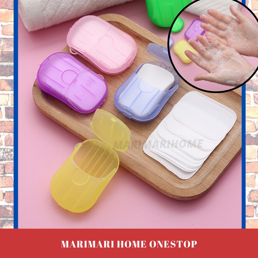 20pcs/box Travel Disposable Soap Portable Mini Soap Paper with Box Anti ...