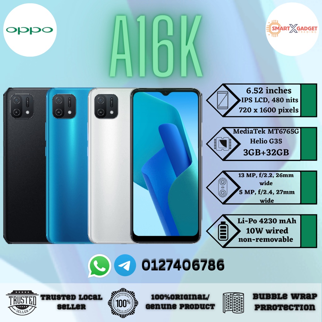 Oppo A16K (3GB+32GB) | Shopee Malaysia