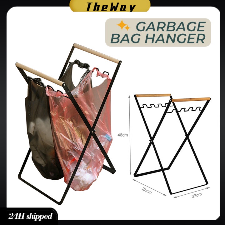 Foldable Garbage Frame Rack Bin Disposable Portable Rubbish Camping ...