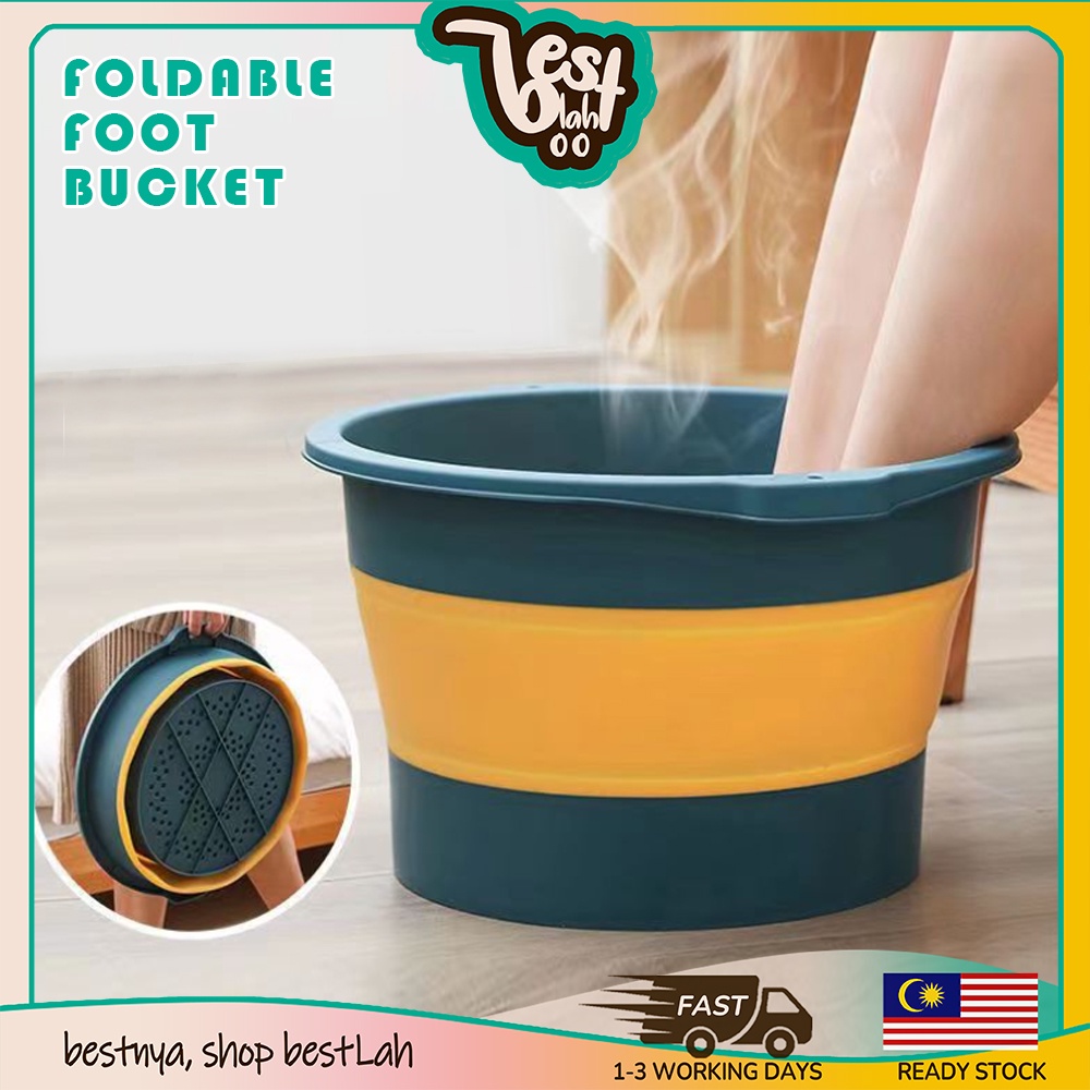 SIMPLYBEST 12L Collapsible Pail Foot Soaking Massage Basin Pedicure ...