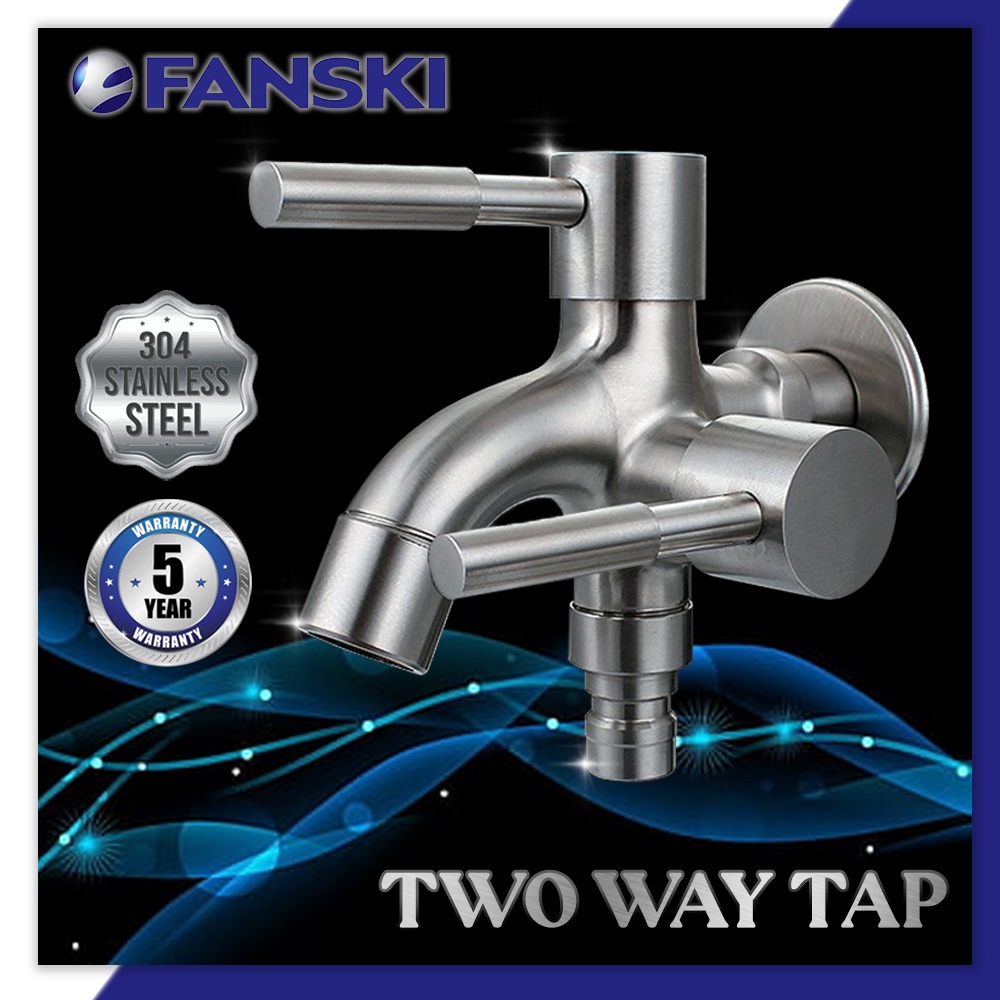 304 Stainless Steel Two Way Bib Tap Wall Mounted Basin Washing Machine ...