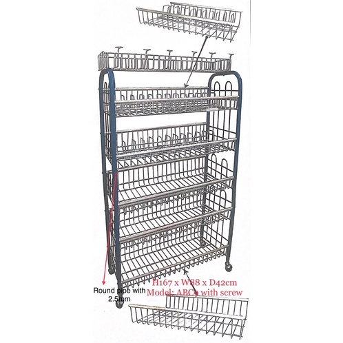 6 tingkat rak baju( kosong)/pinggan/multi purpose rack/ rak roti/rak ...