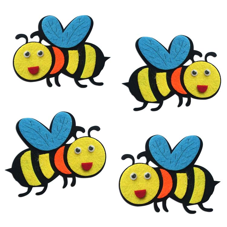 Felt Animal Bee Craft 3D Wall Decoration Kindergarten Layout Kartun ...
