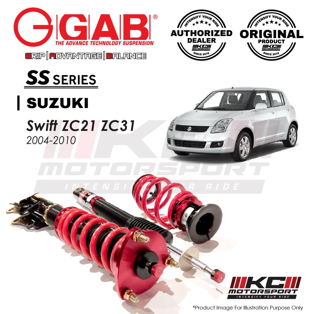 Suzuki Swift ZC21 ZC31 2005-2010 - GAB SS Series Fully Adjustable Suspension / Coilover | Shopee ...