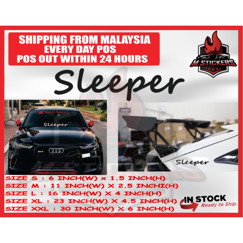 SLEEPER CAR STICKER MYVI AXIA VIOS CITY CIVIC INSPIRA LANCER MAZDA GTR ...