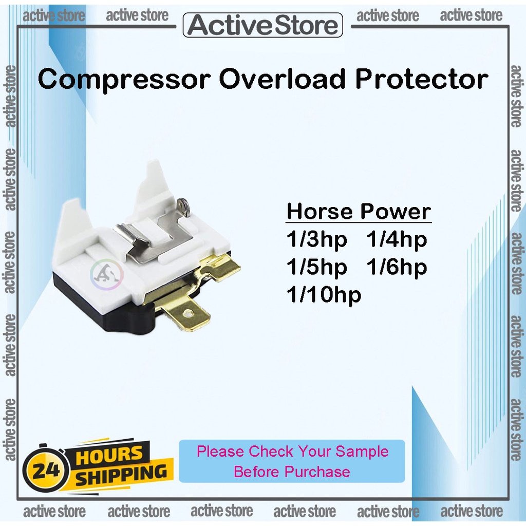 Compressor Overload Protector (1PIN) 1/2HP 1/3HP 1/4HP 1/5HP 1/6HP 1 ...