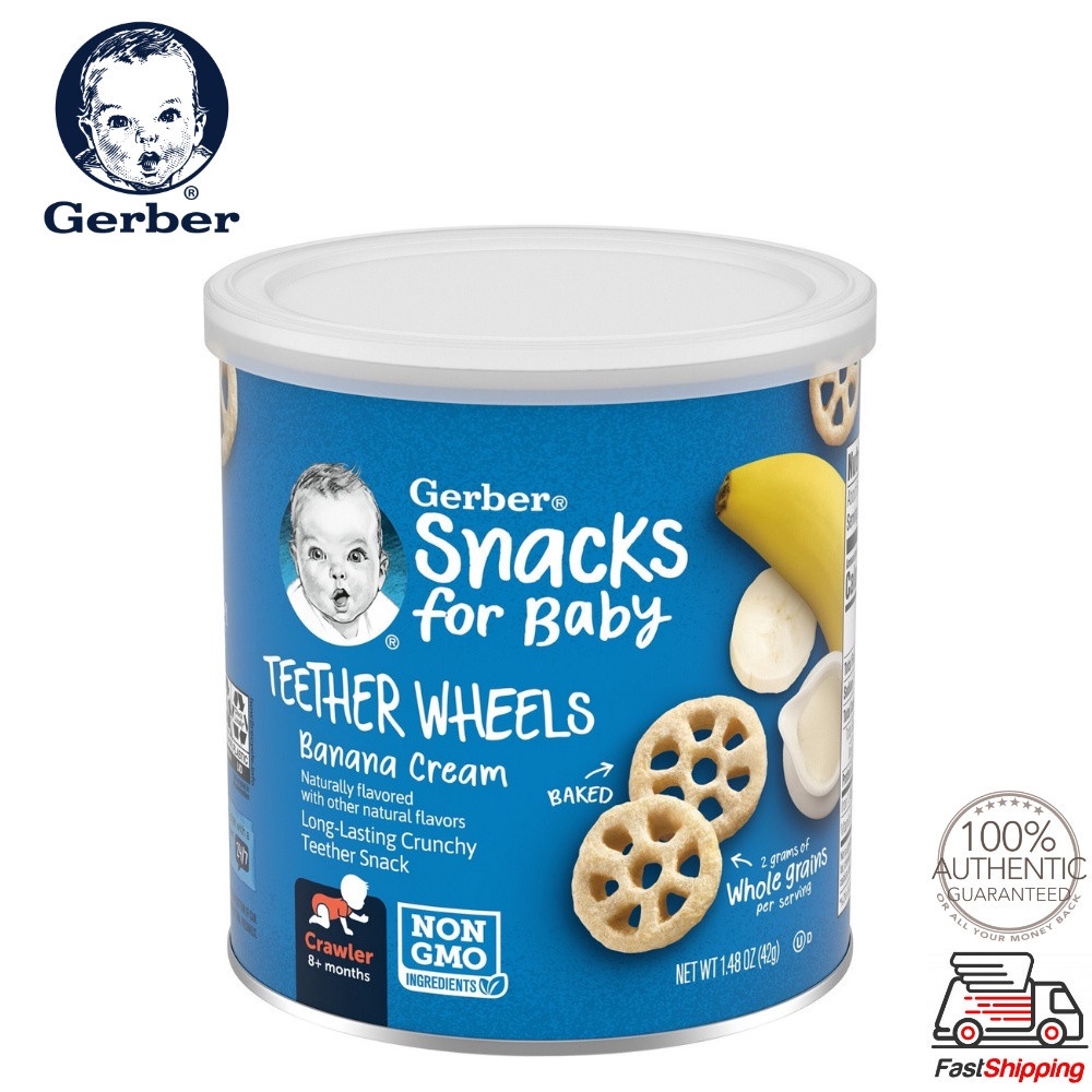 Gerber Baby Snacks Teether Wheels Banana Cream 42g (Expiry: 07/2023 ...