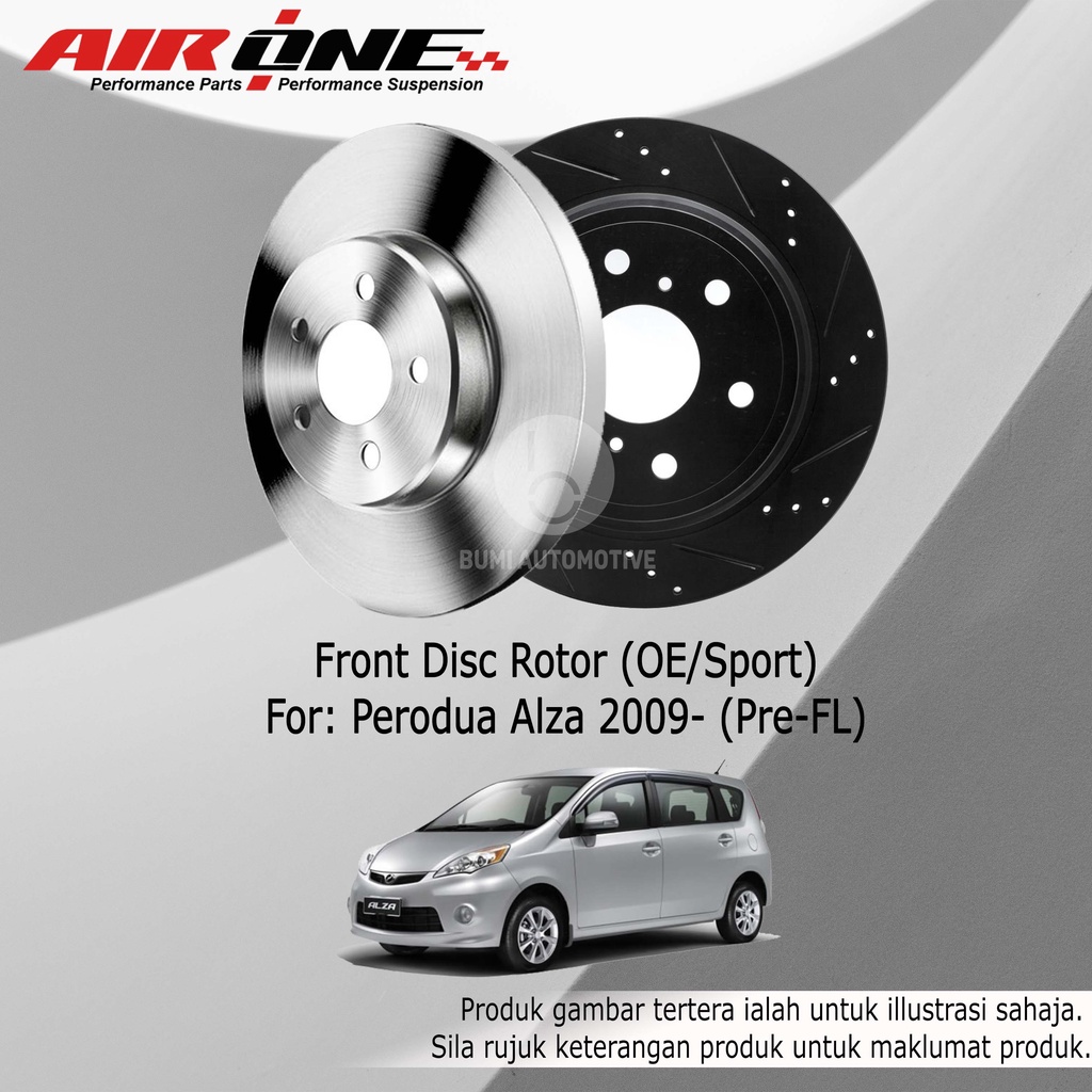 Perodua Alza '09-'14 (Pre-FL) Front (Depan) Disc Rotor Racing Disc ...