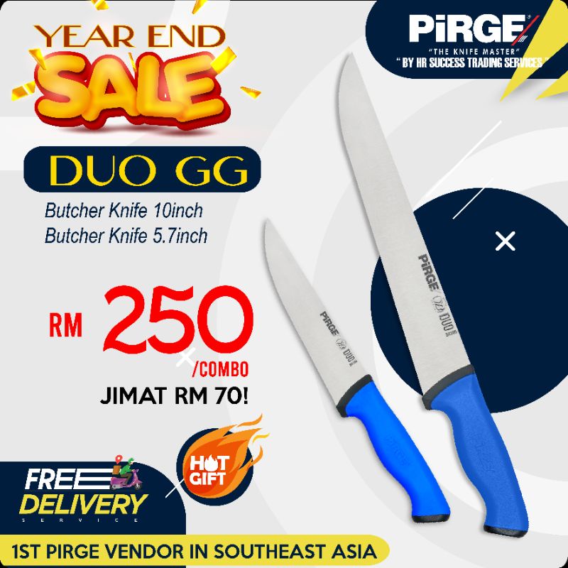 YES 2022 SET PIRGE DUO GG - Pisau Sembelih 10" 34105 - Pisau Butcher ...