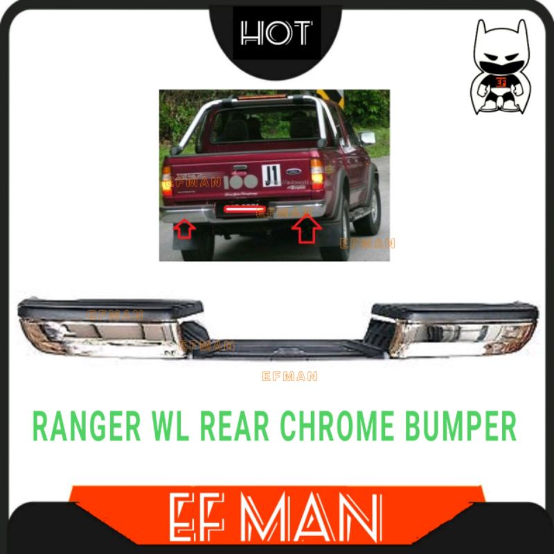 FORD RANGER WL REAR BUMPER CHROME 4X4 GOOD QUALITY | Shopee Malaysia