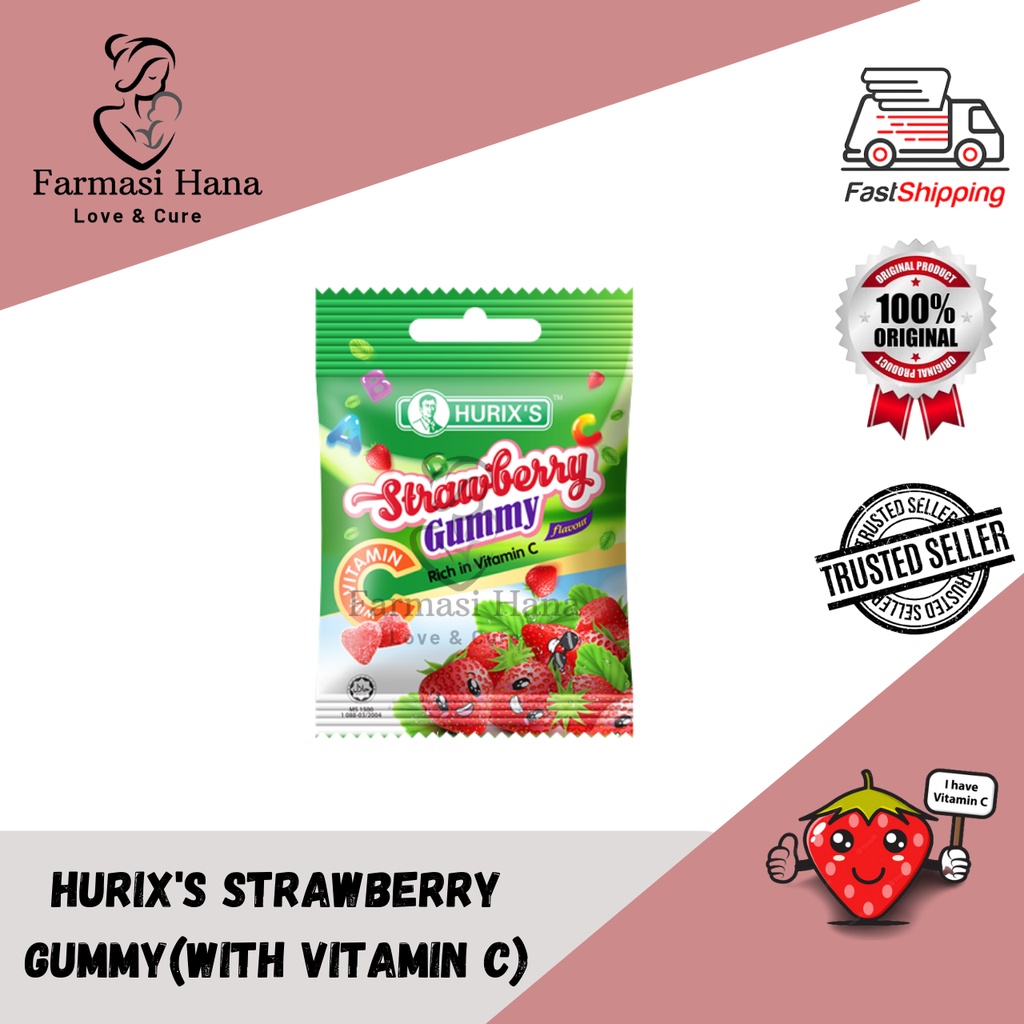 HURIX'S STRAWBERRY GUMMY (WITH VITAMIN C) 1 SACHET | Shopee Malaysia