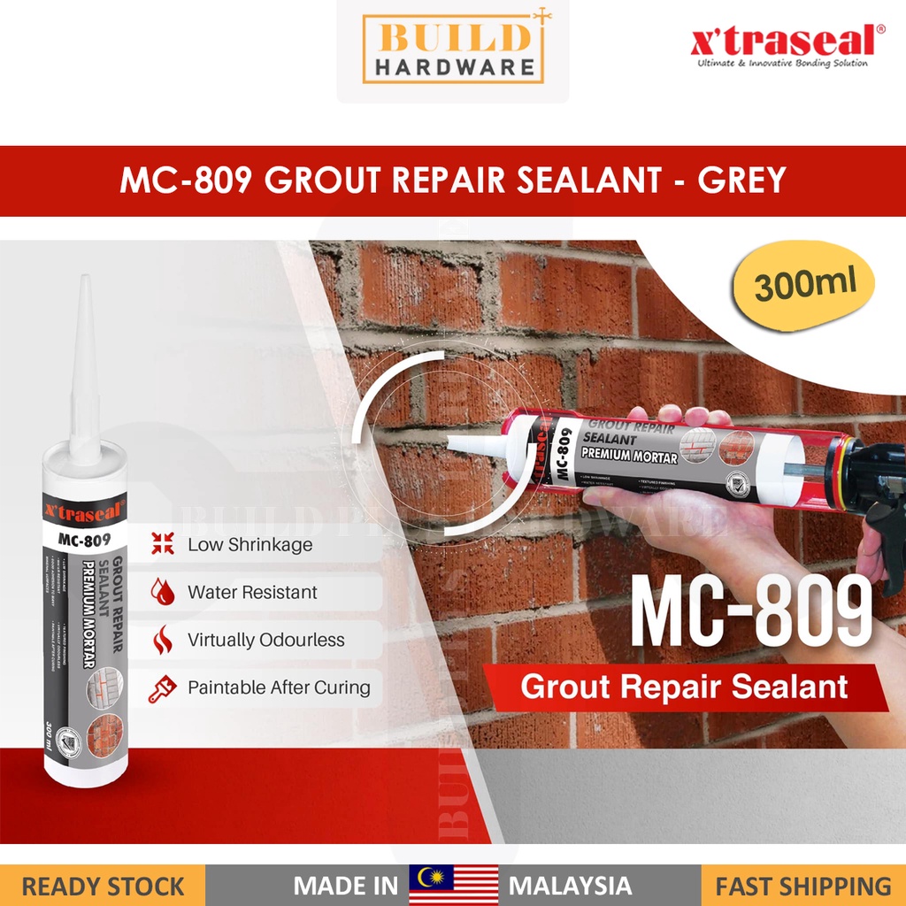 X'TRASEAL MC-809 Grout Repair Sealant Premium Mortar 300ml - Grey ...