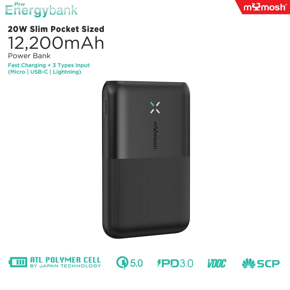 MYMOSH POWER BANK 20W 12,200MAH SLIM POCKET DESIGN FAST CHARGING QC5.0 ...