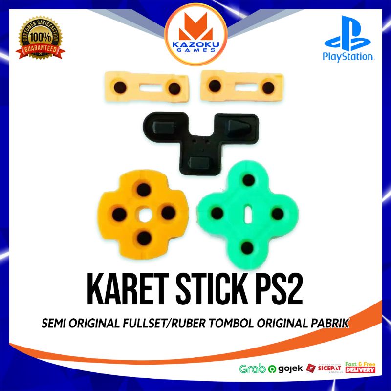 TOMBOL Rubber STICK PS2 SEMI ORI FULLSET / RUBER BUTTON STICK ORI ...