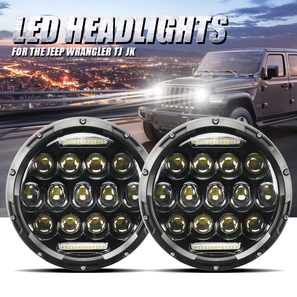 7 inch LED Round Headlight Bulbs Motorcycle LED Headlights DRL Driving ...