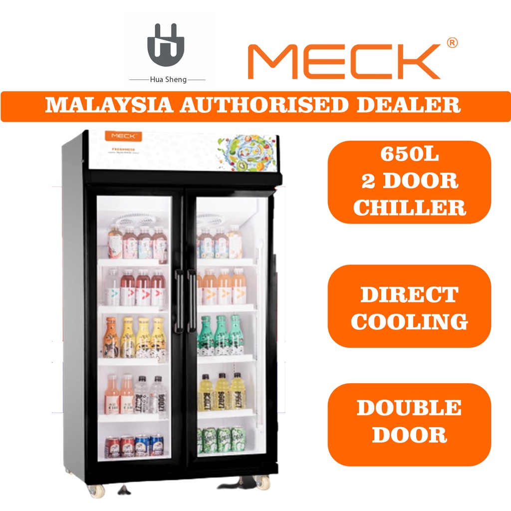 Meck 2 Door Chiller Showcase MC-650 MC-660NF Direct Cooling (650L ...