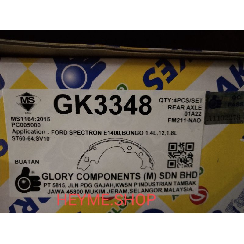BRAKE SHOE FORD VAN E1400 MADE IN MALAYSIA | Shopee Malaysia