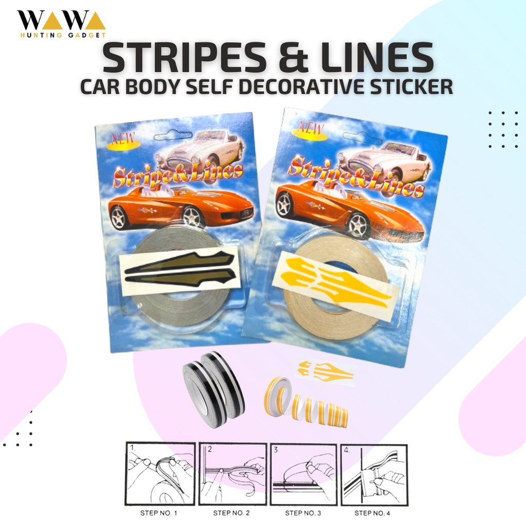 CAR BODY STRIPES & LINES SELF DECORATIVE STICKER | KL READY STOCK ...