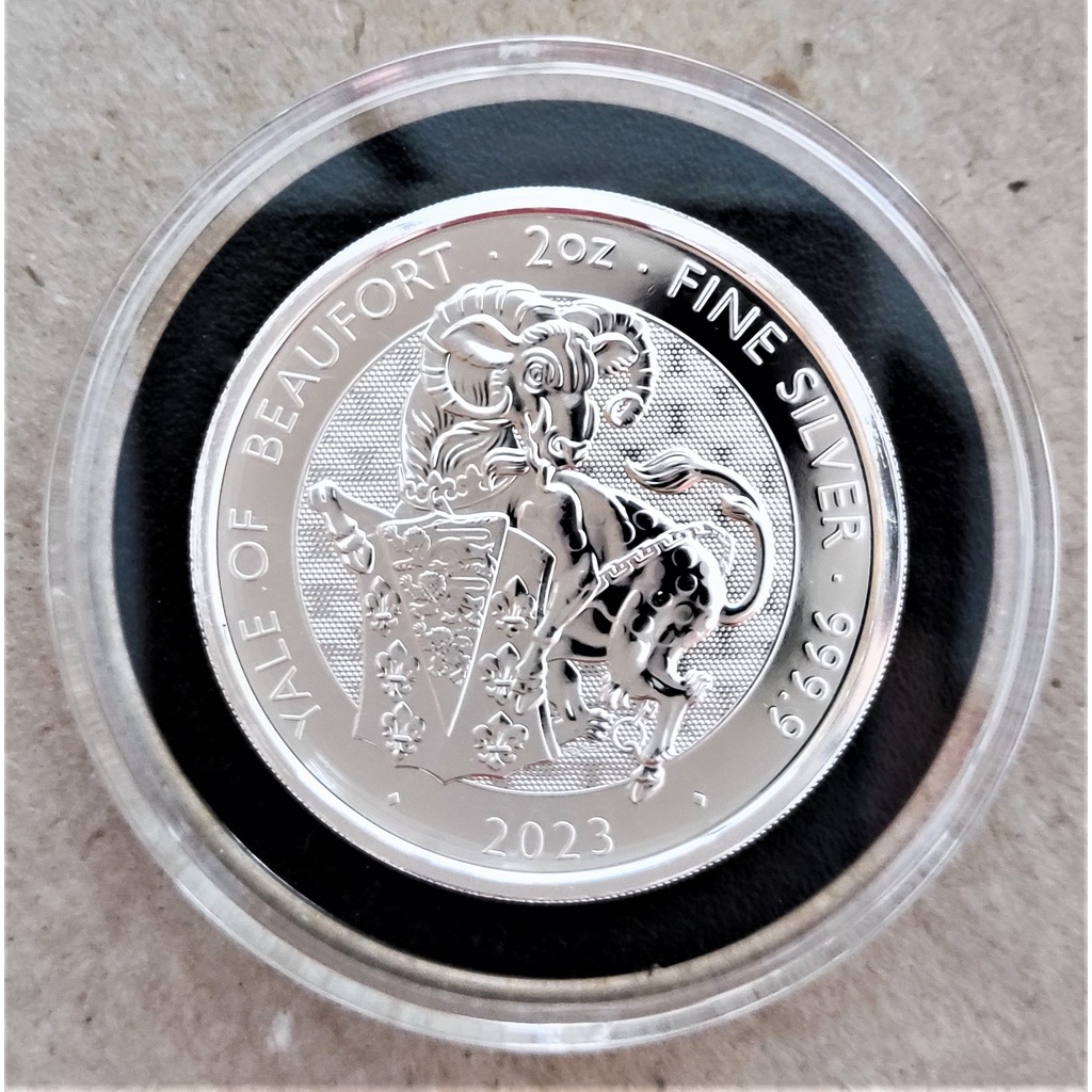 2023 British Tudor Beast The Yale of Beaufort 2 oz .9999 Silver Bullion ...