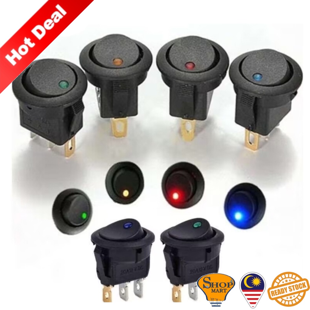 12V Dot LED Car On Off Switch Toggle Spotlight Fog Lamp Sportlight ...