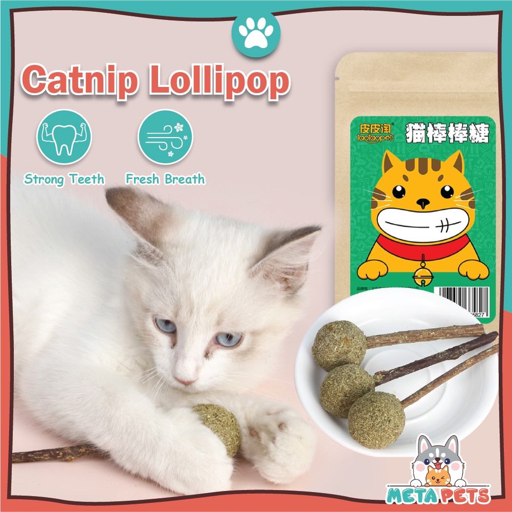 META Pets Natural Catnip Lollipop Cat Stick Toy Chewing Teeth Cat Treat ...