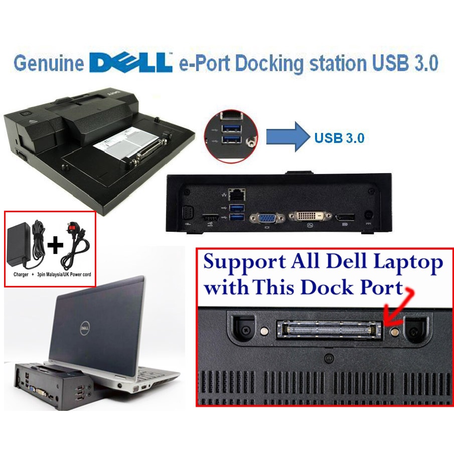 Original Dell PR03X Latitude Precision E-Port Plus USB3.0 Docking ...