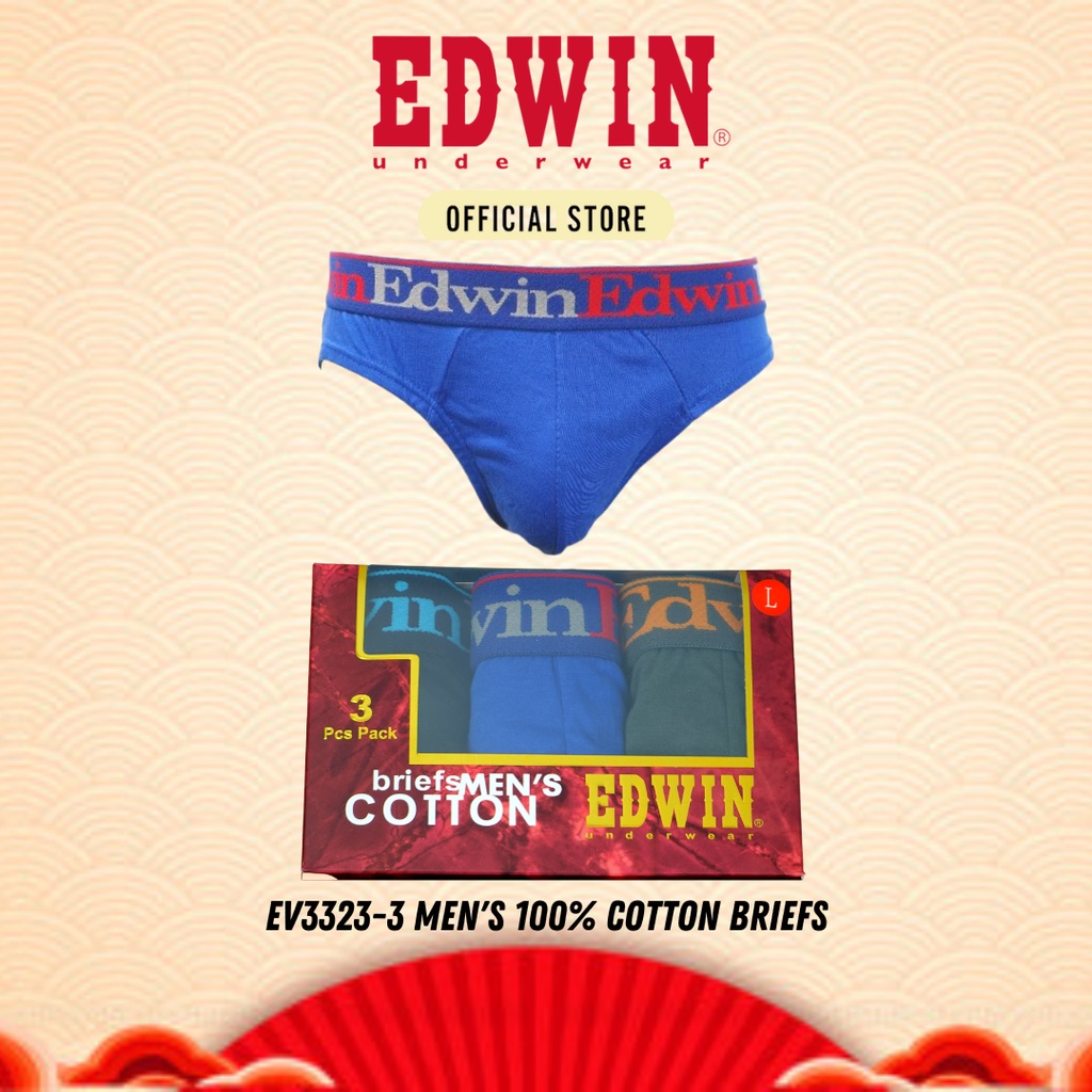 EV3323-3 Edwin Men Underwear Cotton Brief (3 Pcs) | Shopee Malaysia