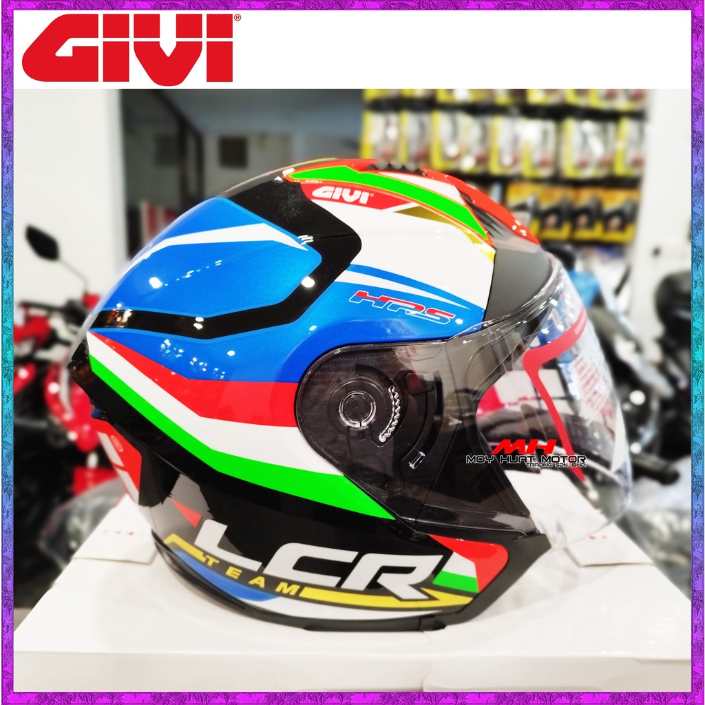 GIVI HELMET M35.0 SCUDO BREAK COVER OPEN FACE HELMET WITH GRAPHIC DESIGN LCR LIMITED 35.0 ...