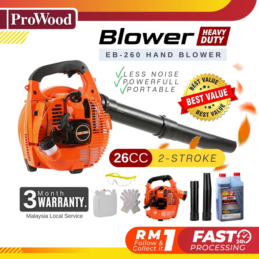 PRODIY EB260 Petrol Hand Air Blower Powerful Wind Blower Angin Daun EB-260 2-Stroke | Shopee ...