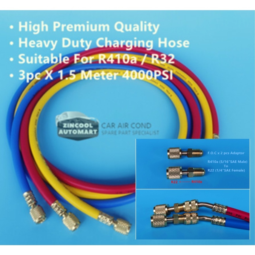 R410a R32 Charging Hose R410a R32 Manifold Gauge Aircond Gas Meter Paip Penyaman Udara Air ...