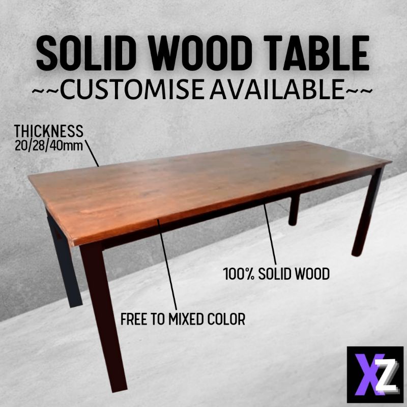 𝗫𝗭 Solid Wood Table Classic Style Study Working Table Computer Desk ...