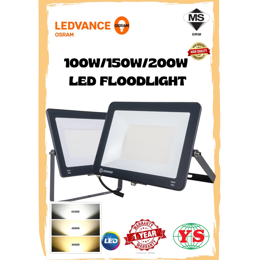 OSRAM LEDVANCE GEN 2 LED FLOODLIGHT LED SPOTLIGHT OUTDOOR SPOTLIGHT 100W 150W 200W IP65 LAMPU ...