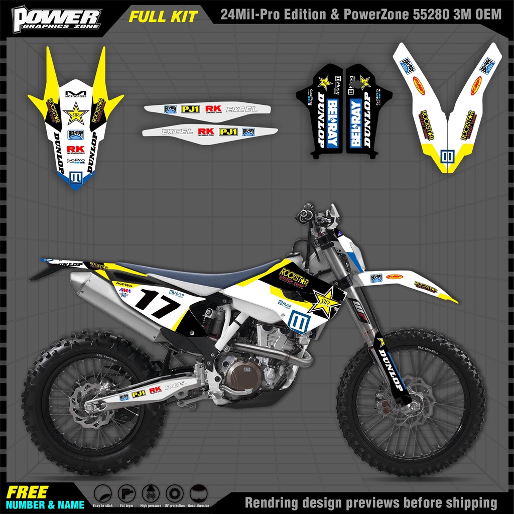 PowerZone Custom Team Graphics Decals 3M Stickers Kit For Husqvarna ...