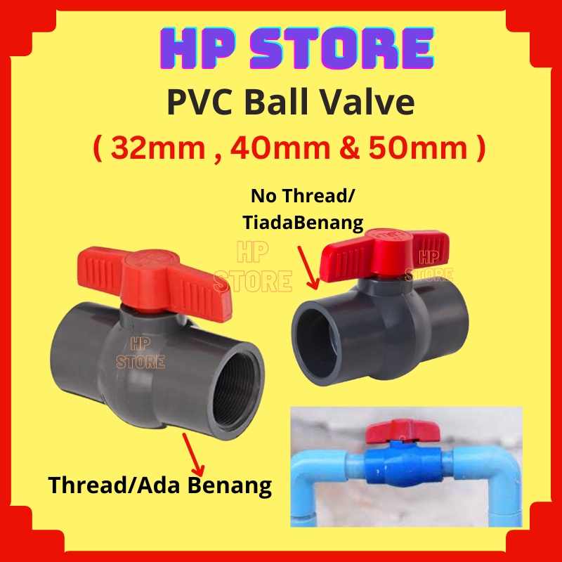32mm, 40mm & 50mm PVC Ball Valve / Compact Ball Valve / Stop Cock ...