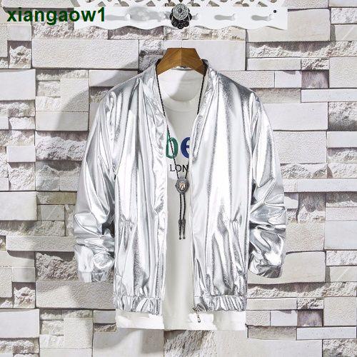 Men Gold Silver Jacket Men's Trendy Korean Version Handsome Student ...
