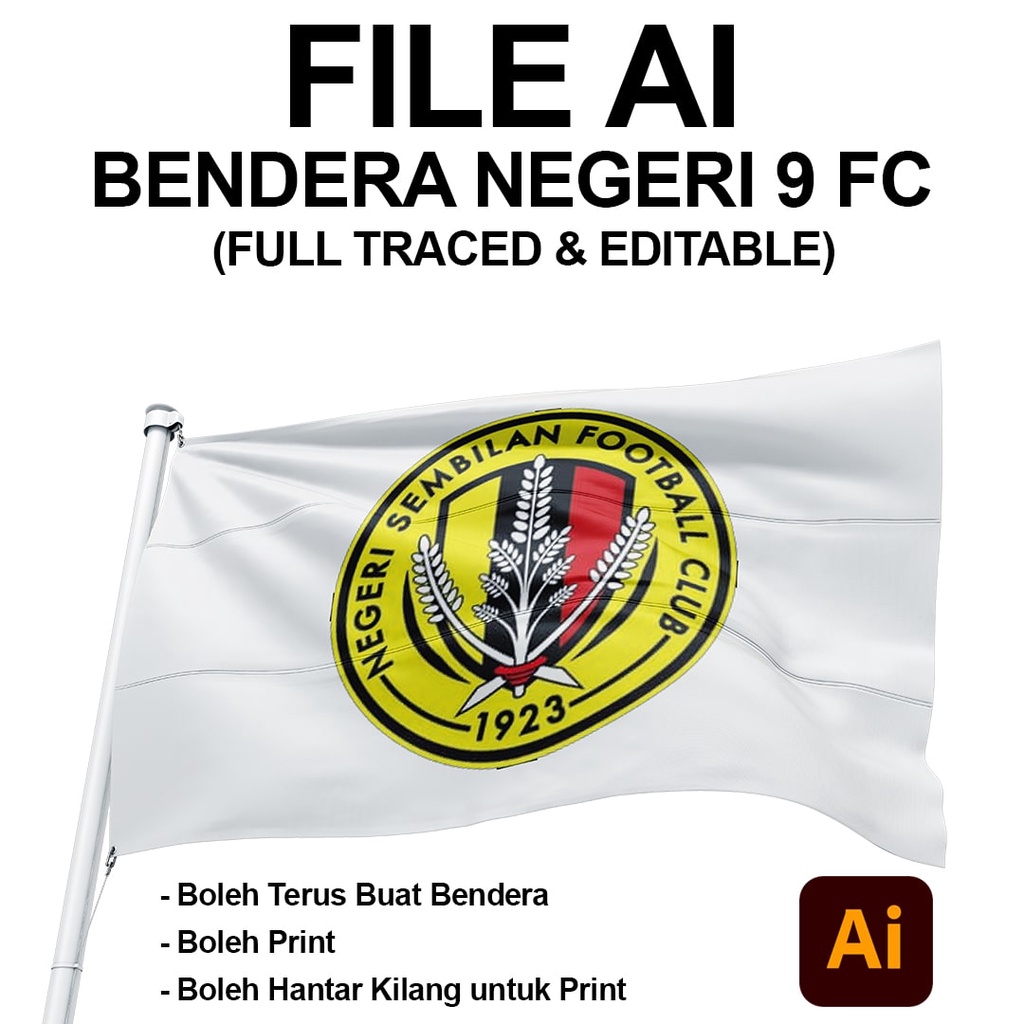 Bendera Negeri Sembilan FC File Illustrator I File AI I Template ...