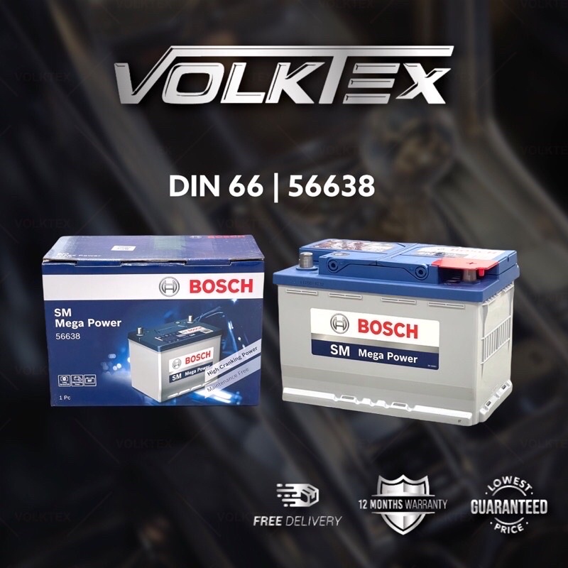 BOSCH DIN66 | LN3 | DIN66L | 56638 (MF) 66AH Car Battery for Proton X70 , BMW ,TOYOTA ,FORD ...